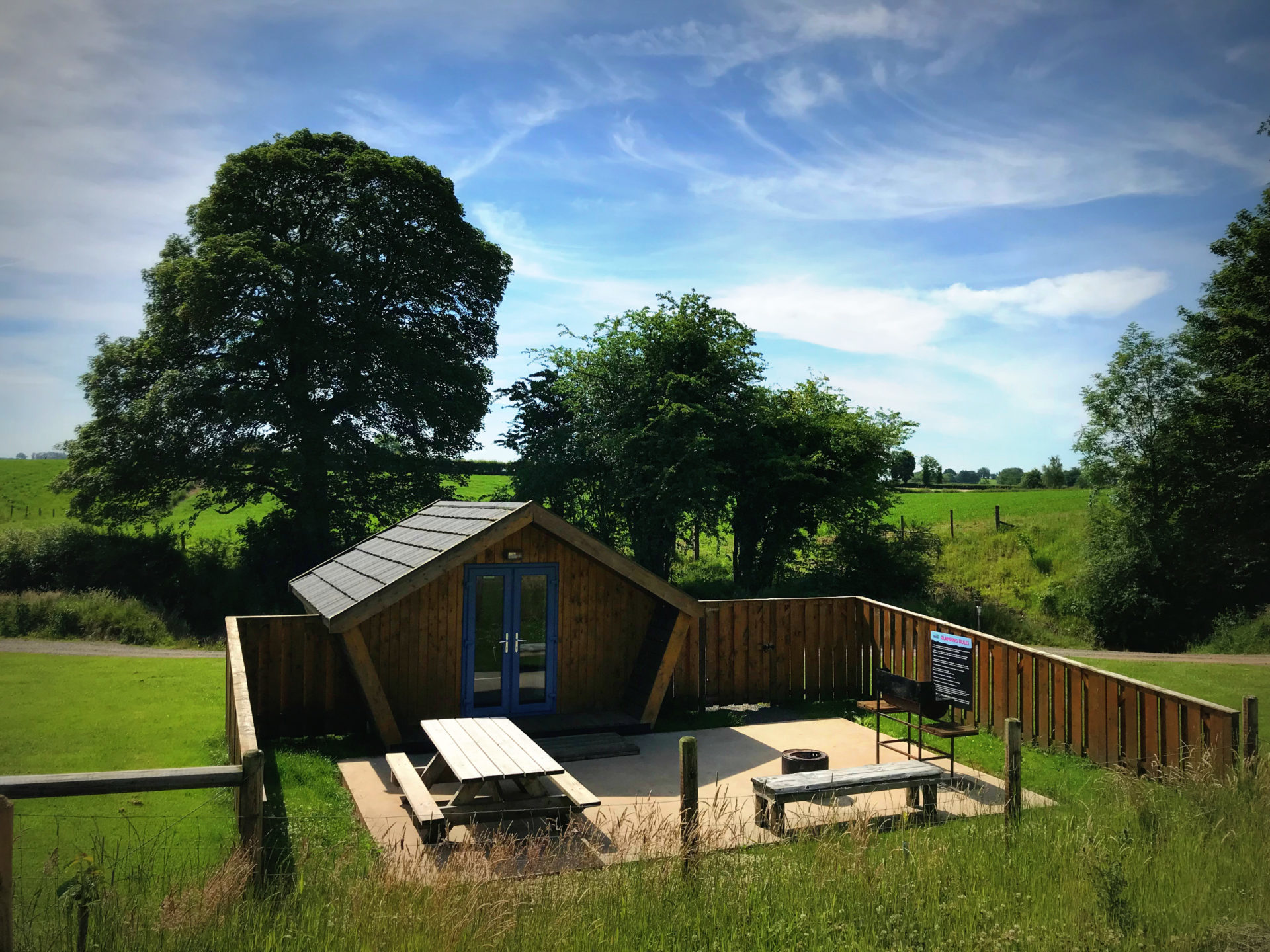 Glamping Pod 4 blue sky filter - The Jungle NI